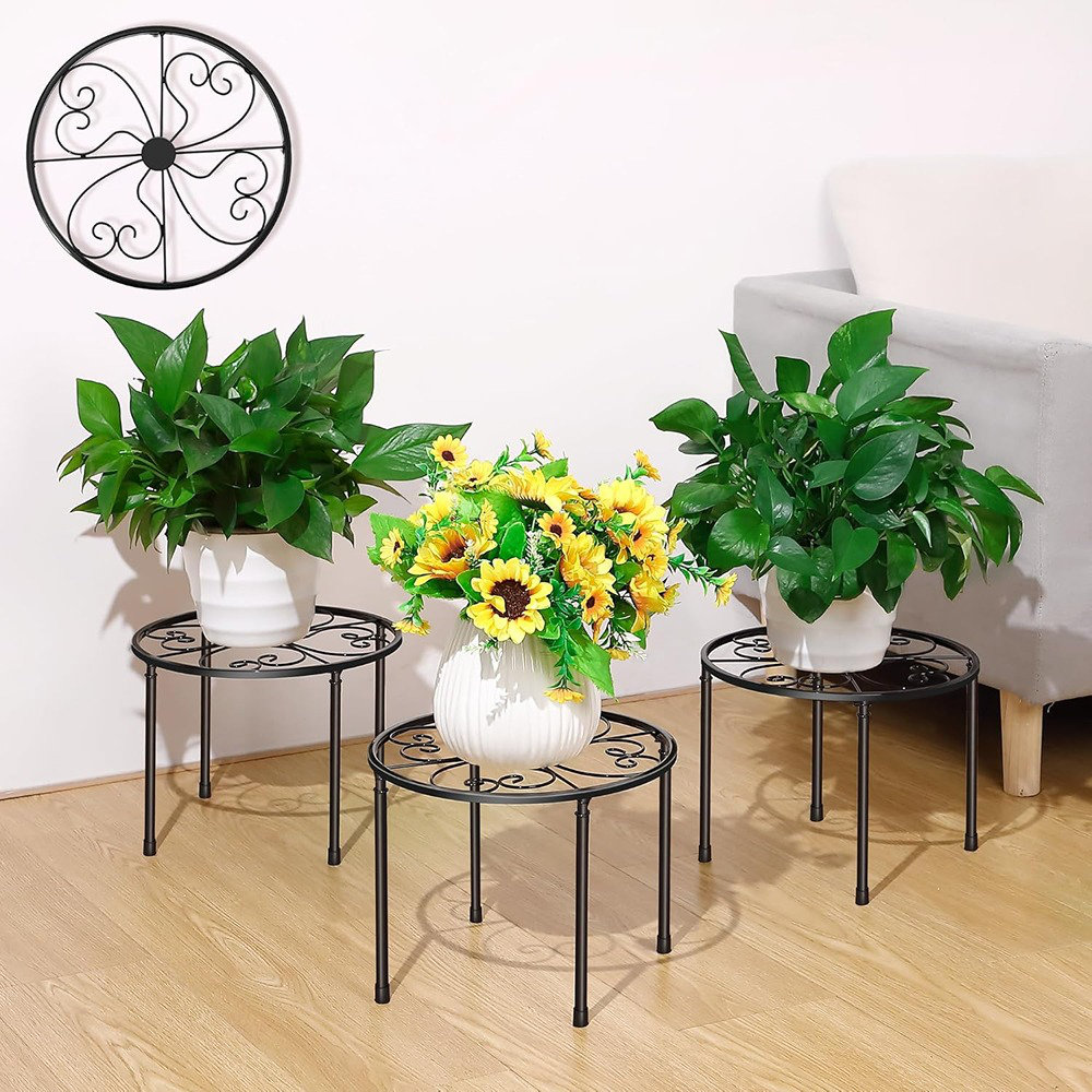 Winston Porter 3 Pack Metal Plant Stands For Outdoor Indoor, Anti Rust ...