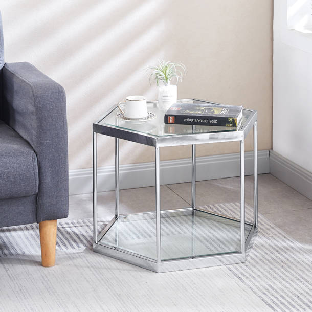 Mercer41 Shepler Contemporary 2 Shelf Glass Console Table & Reviews ...