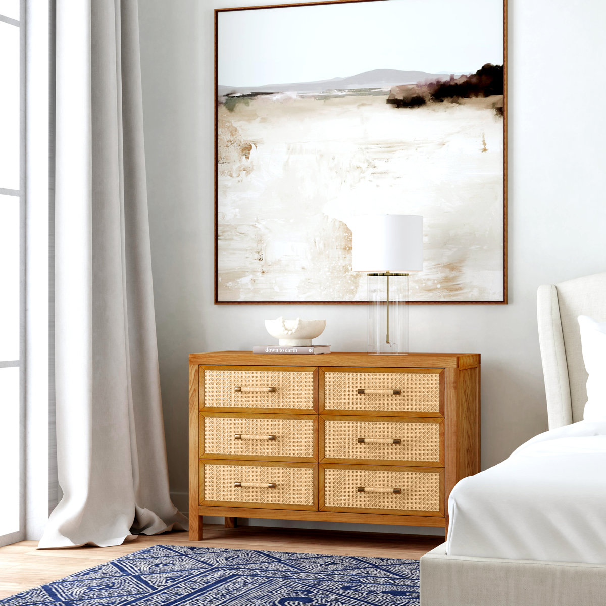 Butler Mesa Cane and Solid Wood 6-Drawer Dresser | Perigold