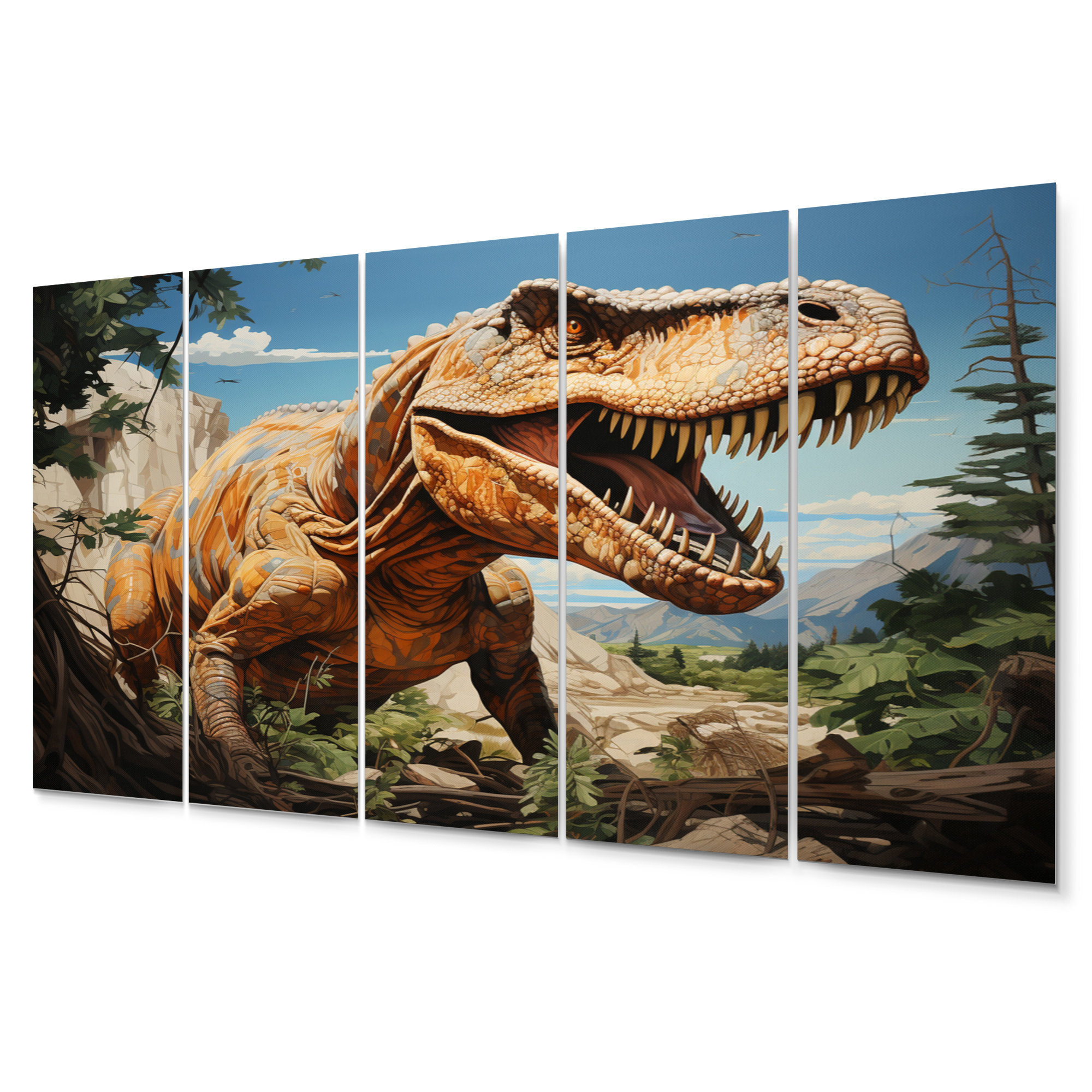 Trinx Dinosaur Prehistoric Legacy Pastoral III - Animals Metal Art ...