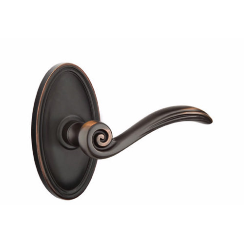 Emtek Privacy Leverset w/ Oval Rosette & Elan Lever (CF) | Wayfair