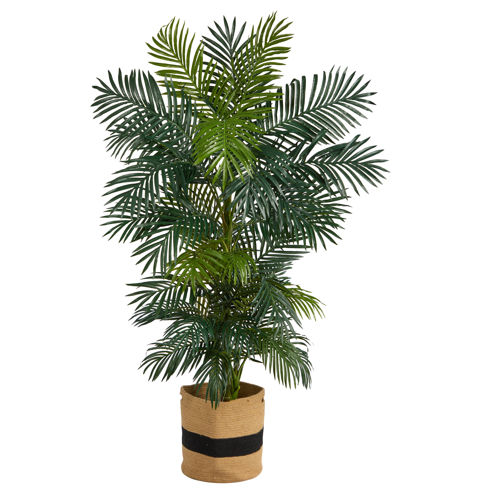 Primrue 78'' Faux Palm Tree in Burlap, Cotton Planter | Wayfair