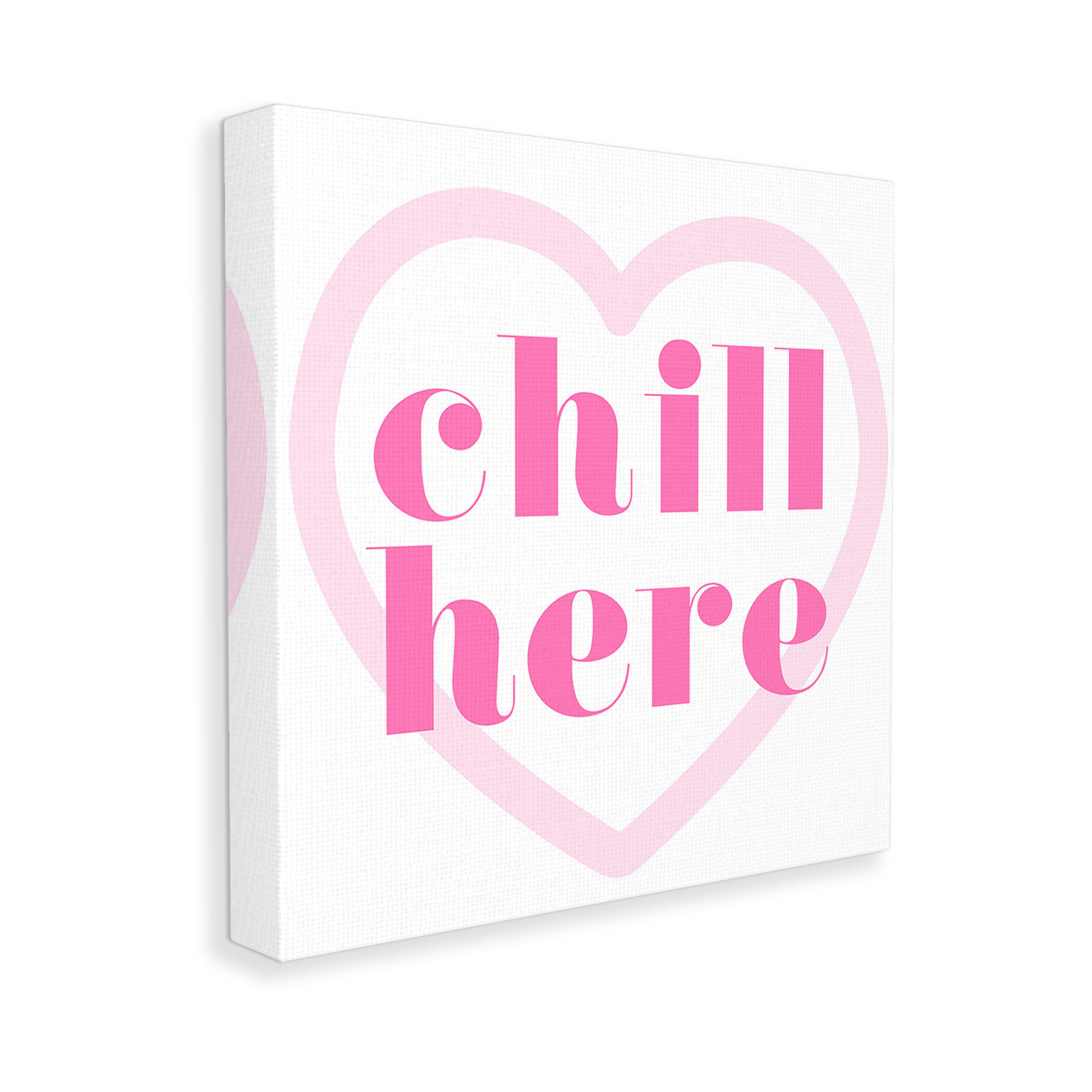 Ebern Designs Chill Here With Heart Canvas Wall Art Design By Lil' Rue ...