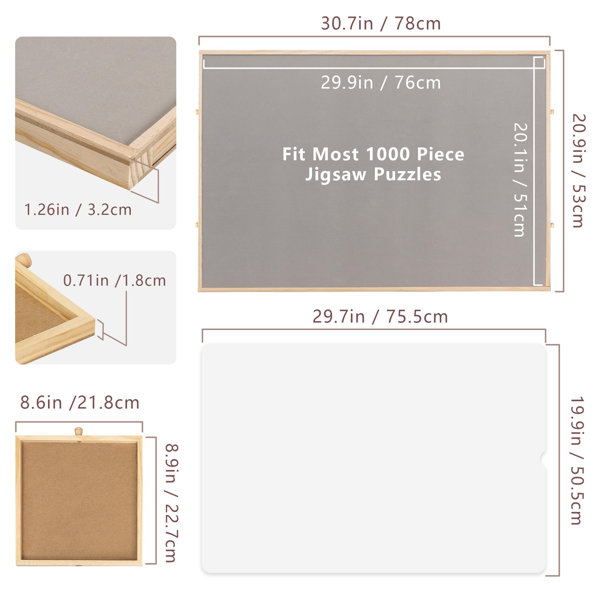 Runbang 1000-Pc Tilting Puzzle Board With 4 Drawers & Cover, Adjustable ...