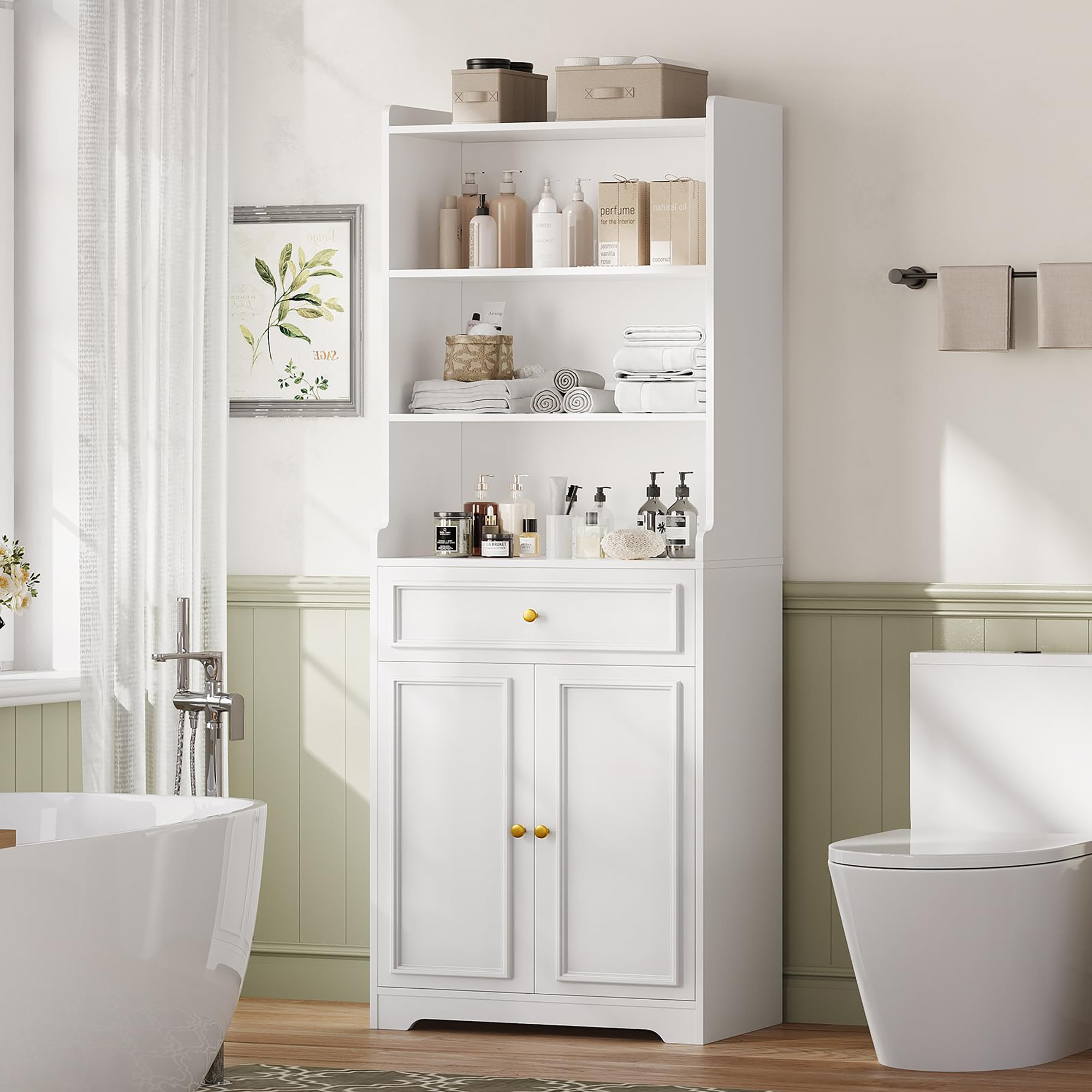 Hokku Designs 73.2'' Tall Bathroom Storage Cabinets | Wayfair
