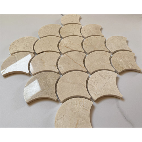 Marble Online Crema Marfil Marble Grand Fish Scale Fan Shape Mosaic ...