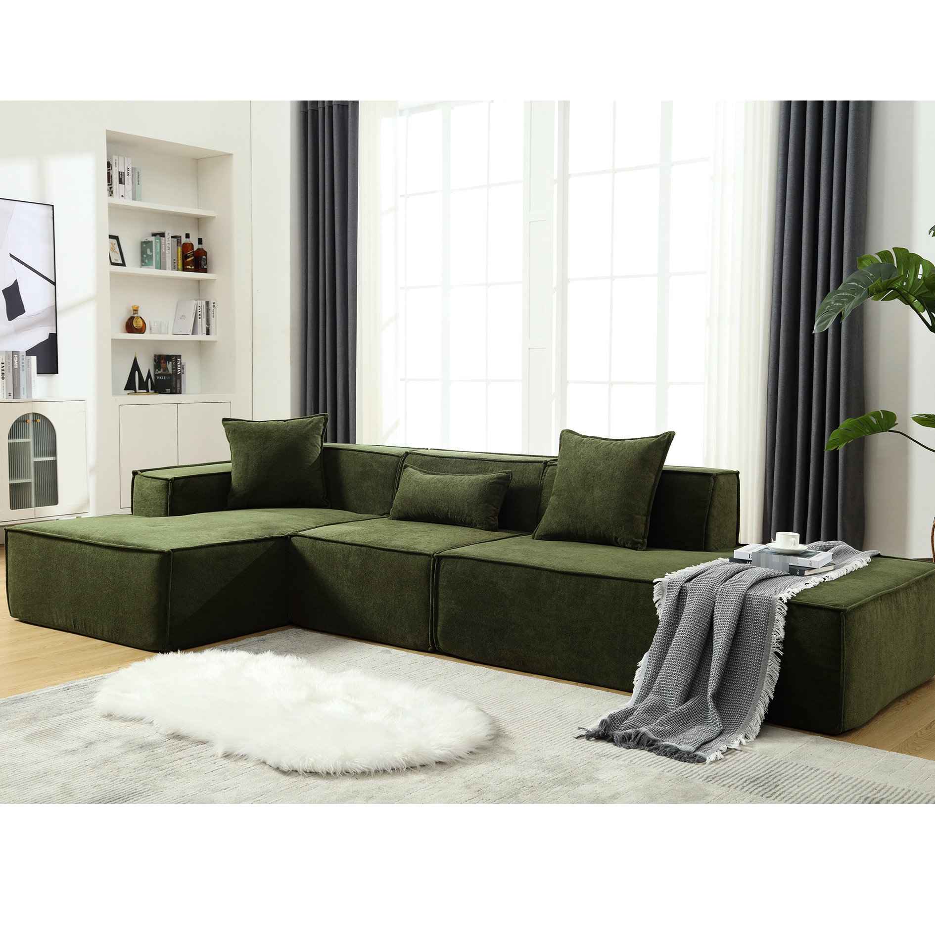 Latitude Run® L-Shaped, Stylish And Practical Seating Minimalist Living ...