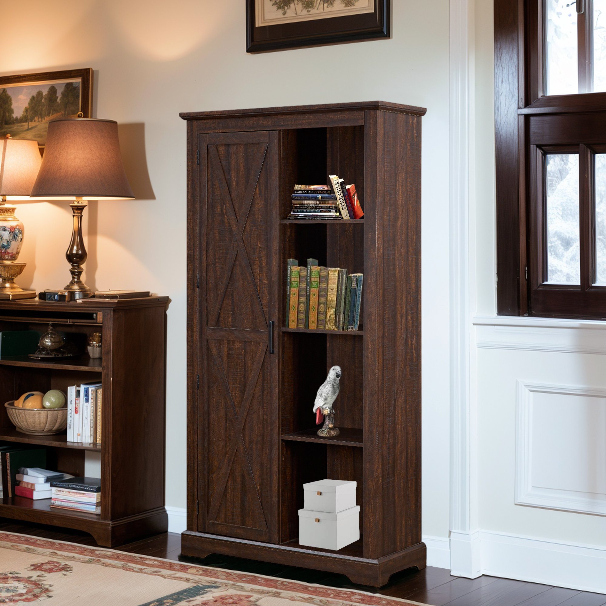 Gracie Oaks Vadal Unfinished Accent Cabinet | Wayfair