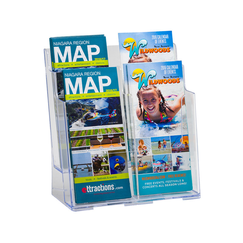 Azar Displays Two-Tier Four-Pocket Trifold Sized Brochure Holder | Wayfair