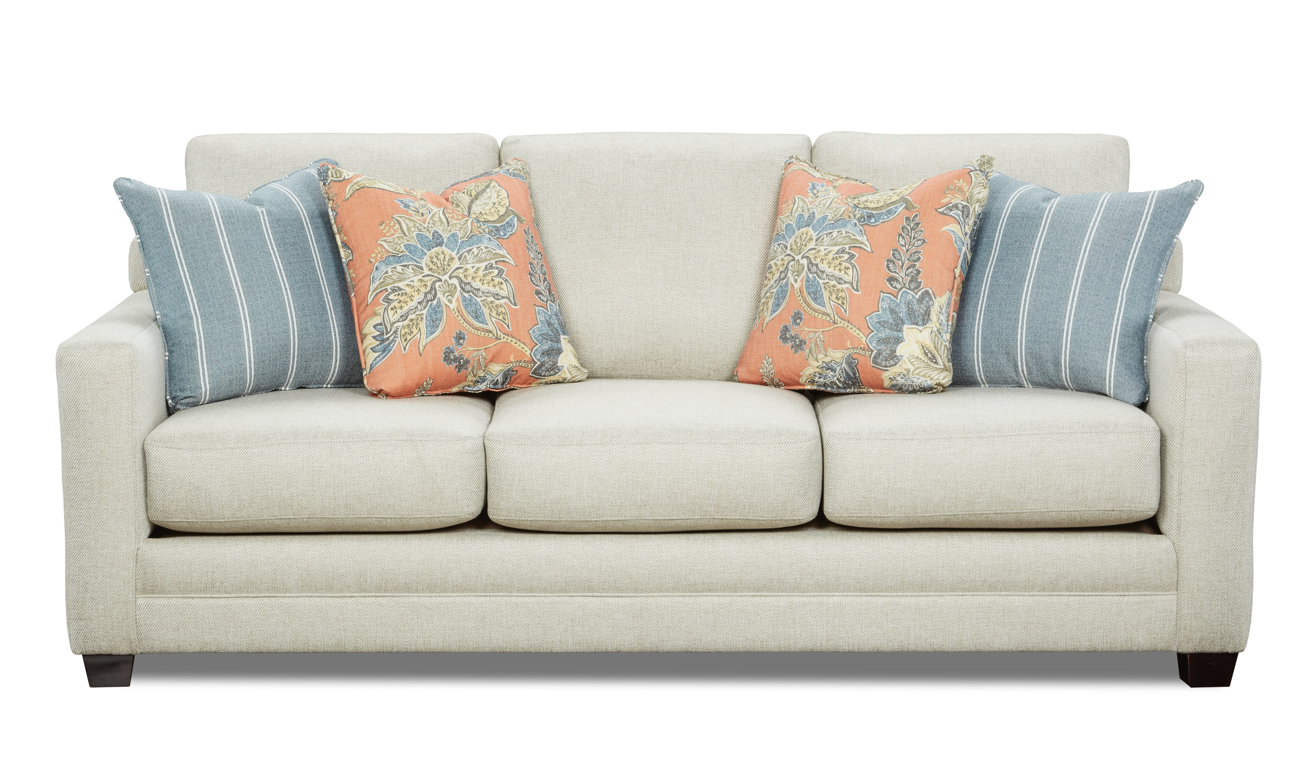 Southern Home Furnishings 87" Square Arm Sofa with Reversible Cushions ...