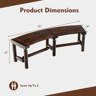 Winston Porter Patio Curved Bench Carbonized Wood Dining Bench For ...