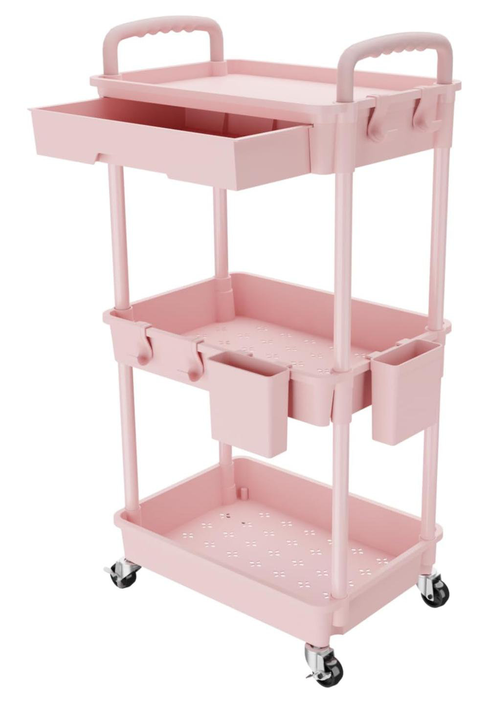 Elaine Mercure 3 Tier Rolling Utility Cart With Drawer | Wayfair