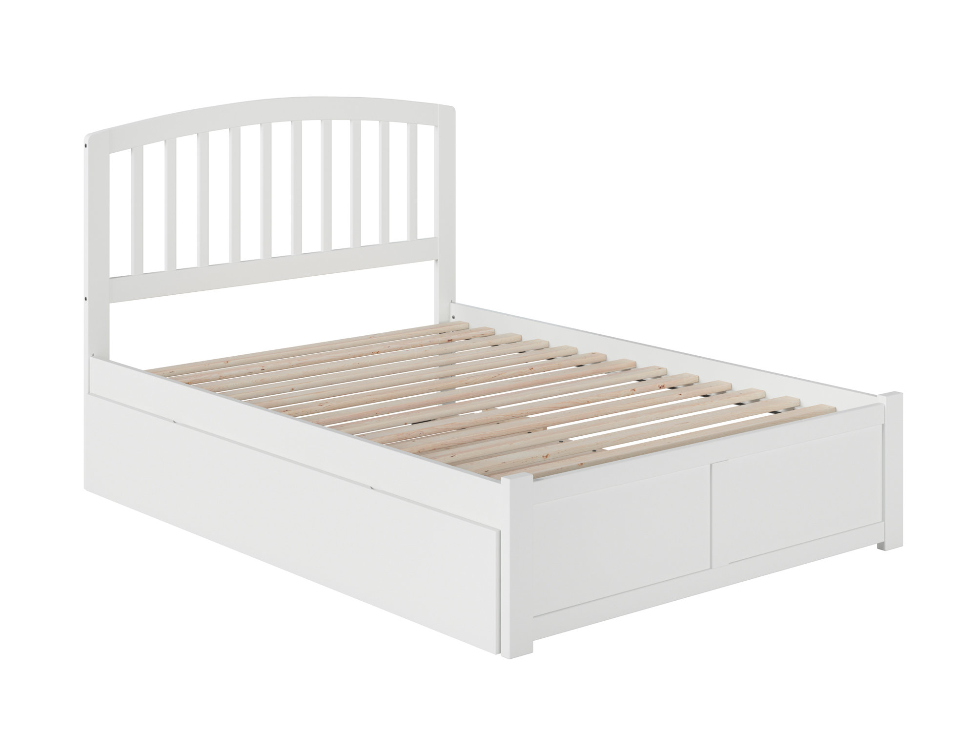 Harriet Bee Bharmal Solid Wood Arched Slat Platform Bed with Footboard ...
