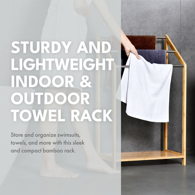Toilet Tree Products Wood Freestanding Towel Rack & Reviews | Wayfair