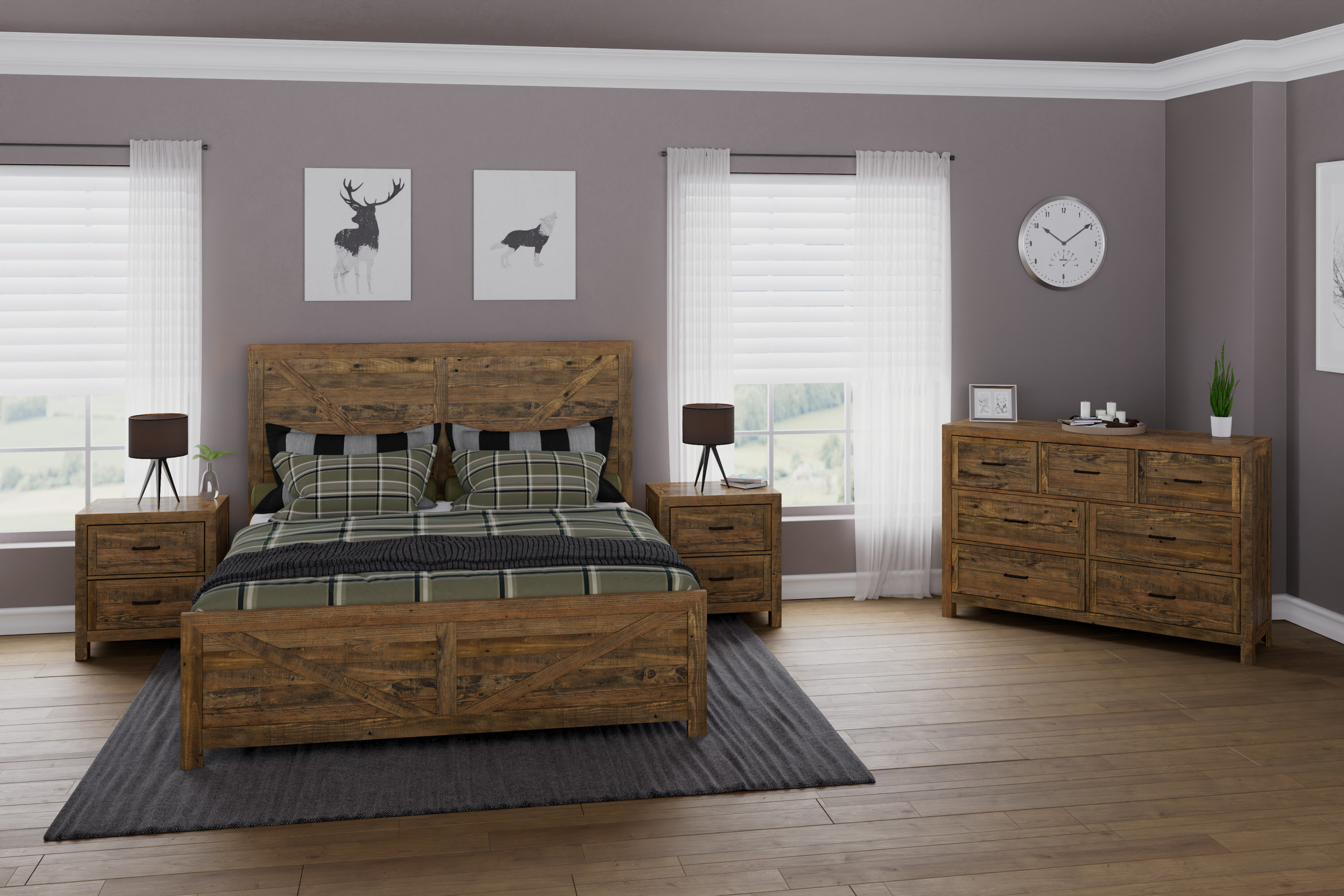 Millwood Pines Goichi Bed Frame With 2 Nightstands And Dresser ...