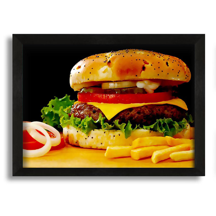 Ebern Designs Burger And Fries - Single Picture Frame Photograph on ...
