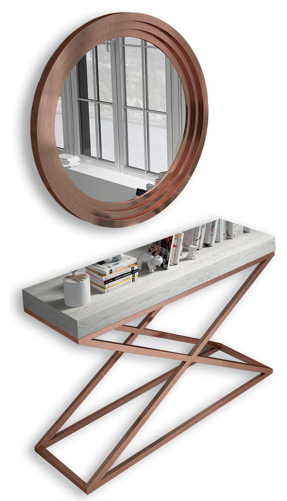 Hispania Home Saphire Console Table and Mirror Set | Wayfair