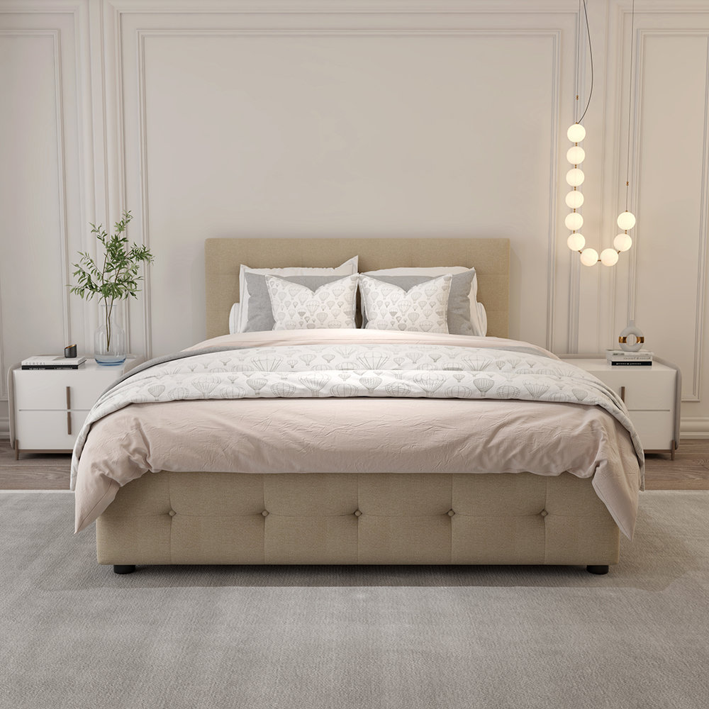 Winston Porter Hawwaa Queen Tufted Upholstered Storage Panel Bed | Wayfair