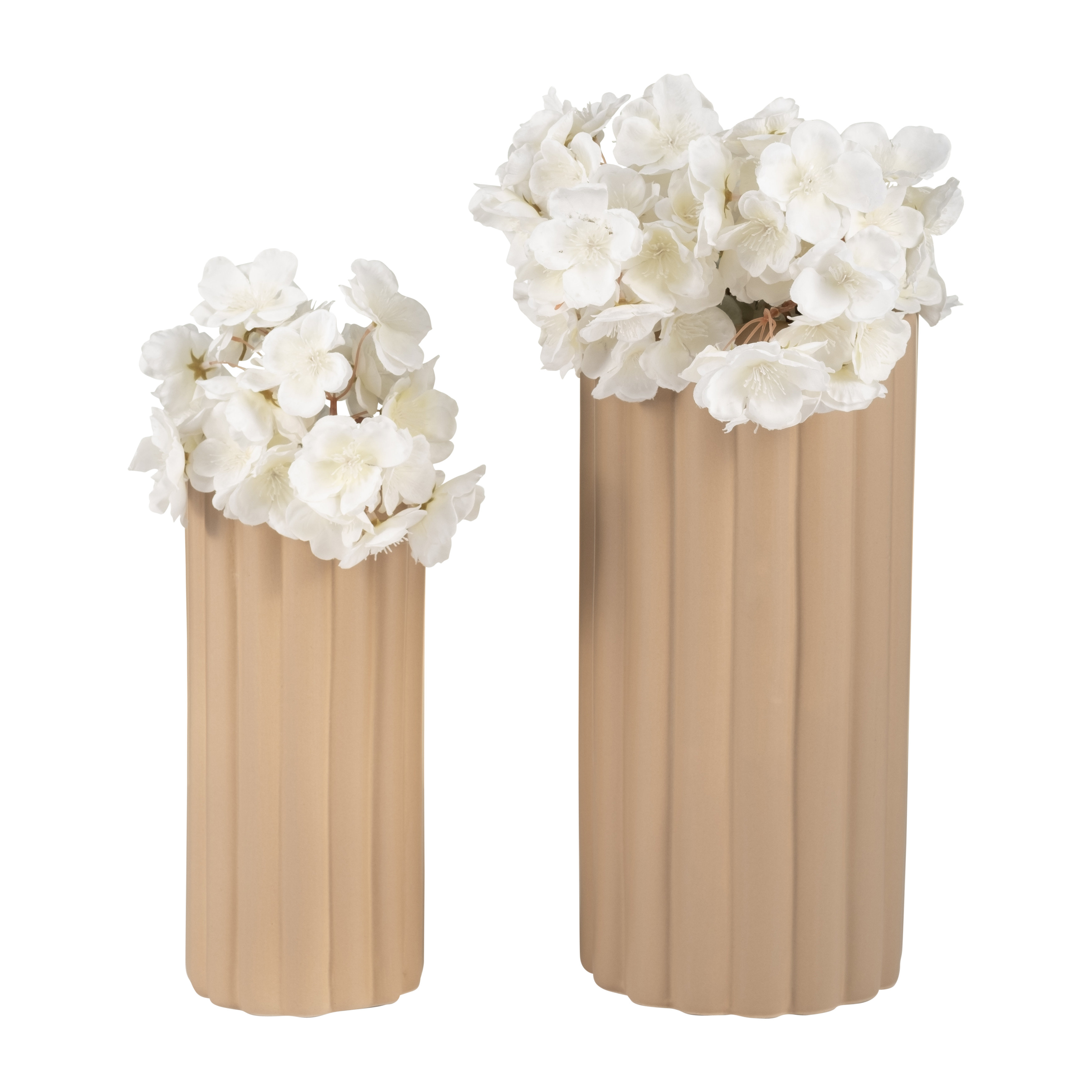 Joss & Main Chic Sculpted Ribbed Vase Set of 2 | Birch Lane