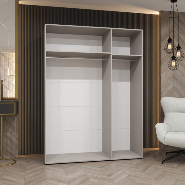 Latitude Run Bold Black Hinged Door Wardrobe 150cm - Stylish Storage ...