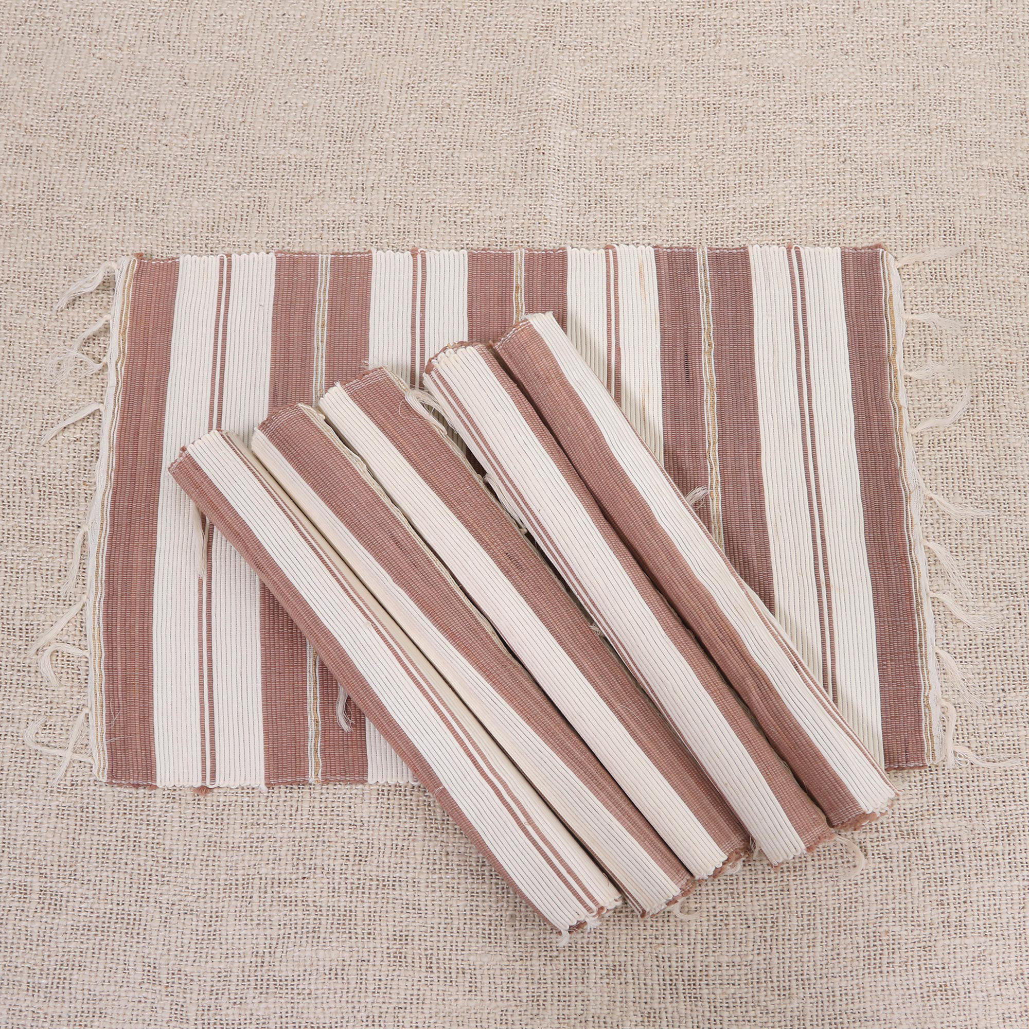 Gracie Oaks Vaimi Rectangular Striped Linen Table Topper | Wayfair