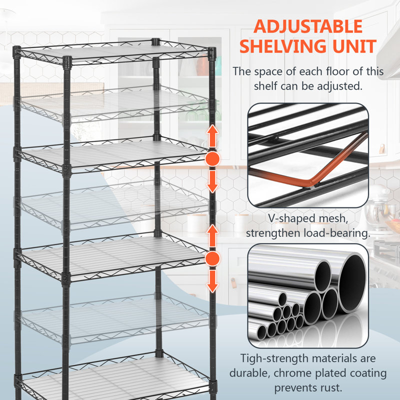 Rebrilliant Layloni 17.3'' W Metal Height -Adjustable Shelving Unit ...
