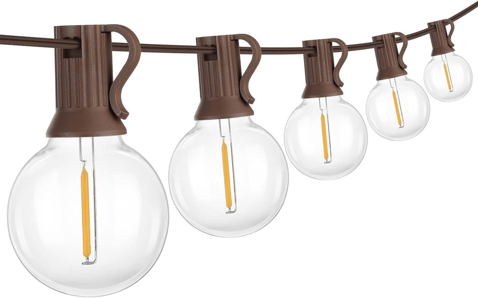 Arlmont & Co. 50Ft Outdoor String Lights G40 Globe Patio Lights with 25 ...