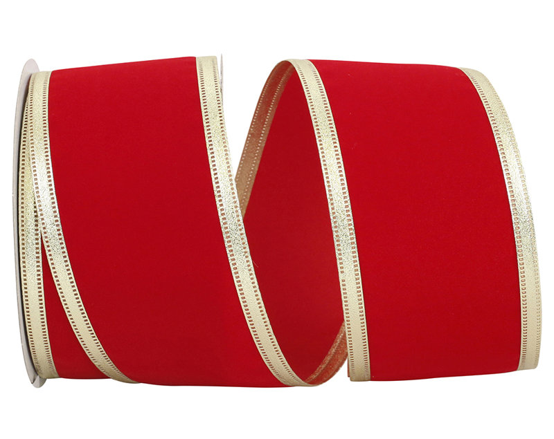 The Holiday Aisle® Velvet Dynasty Wired Edge Ribbon | Wayfair