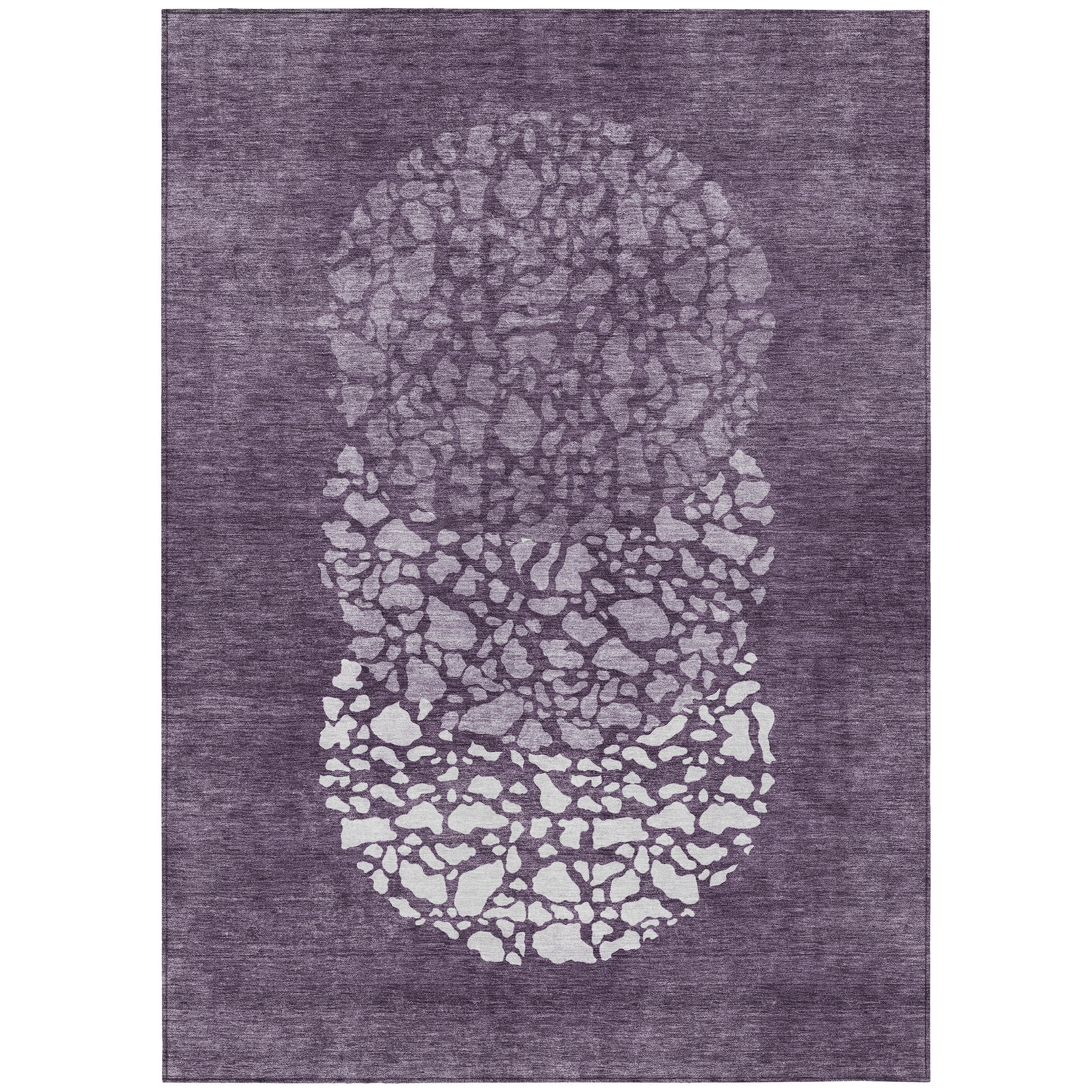 HomeRoots 3' X 5' Eggplant Purple And Lilac Abstract Washable Indoor ...