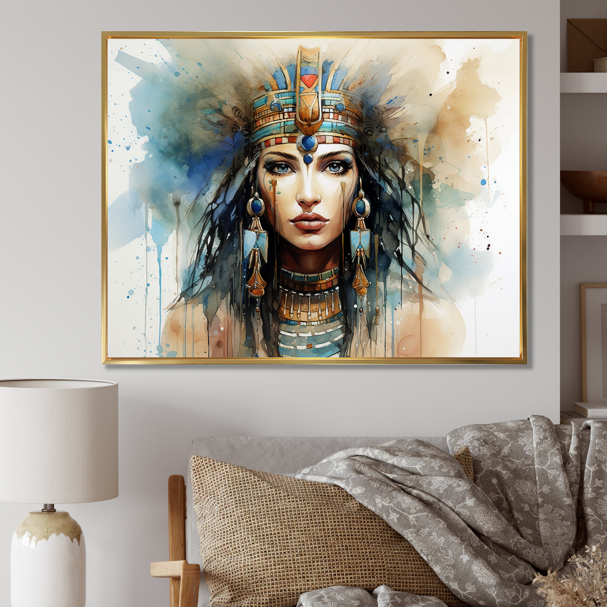 Bungalow Rose Gold And Blue Pharaoh Egyptian Woman Beauty V - Egypt ...