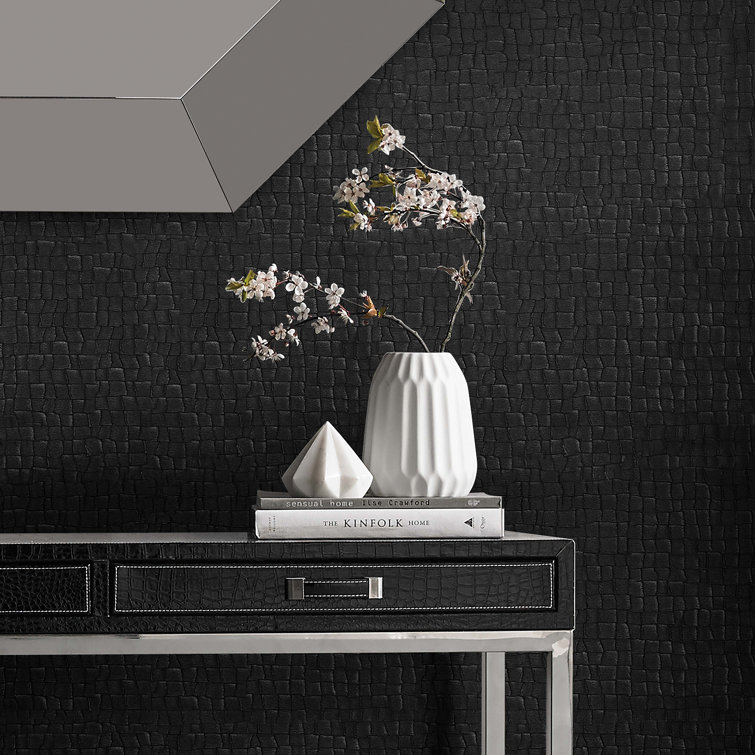 Graham & Brown Serpentine Black Removable Wallpaper | Perigold