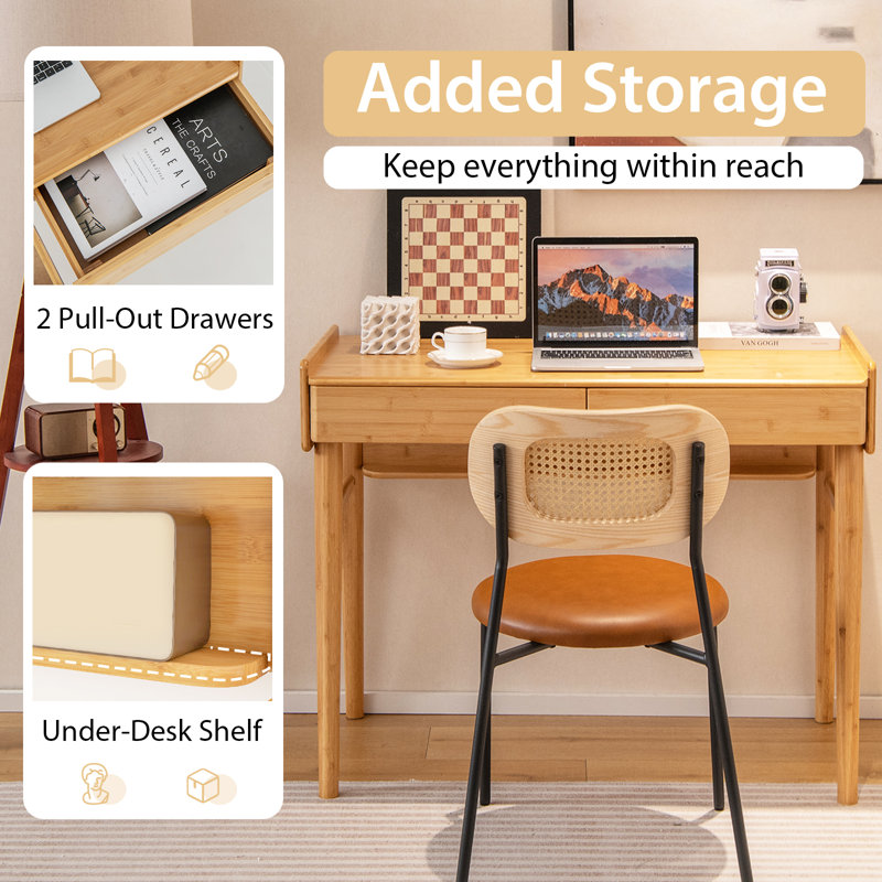 Corrigan Studio® Makda 39.5'' W Rectangle Writing Desk | Wayfair