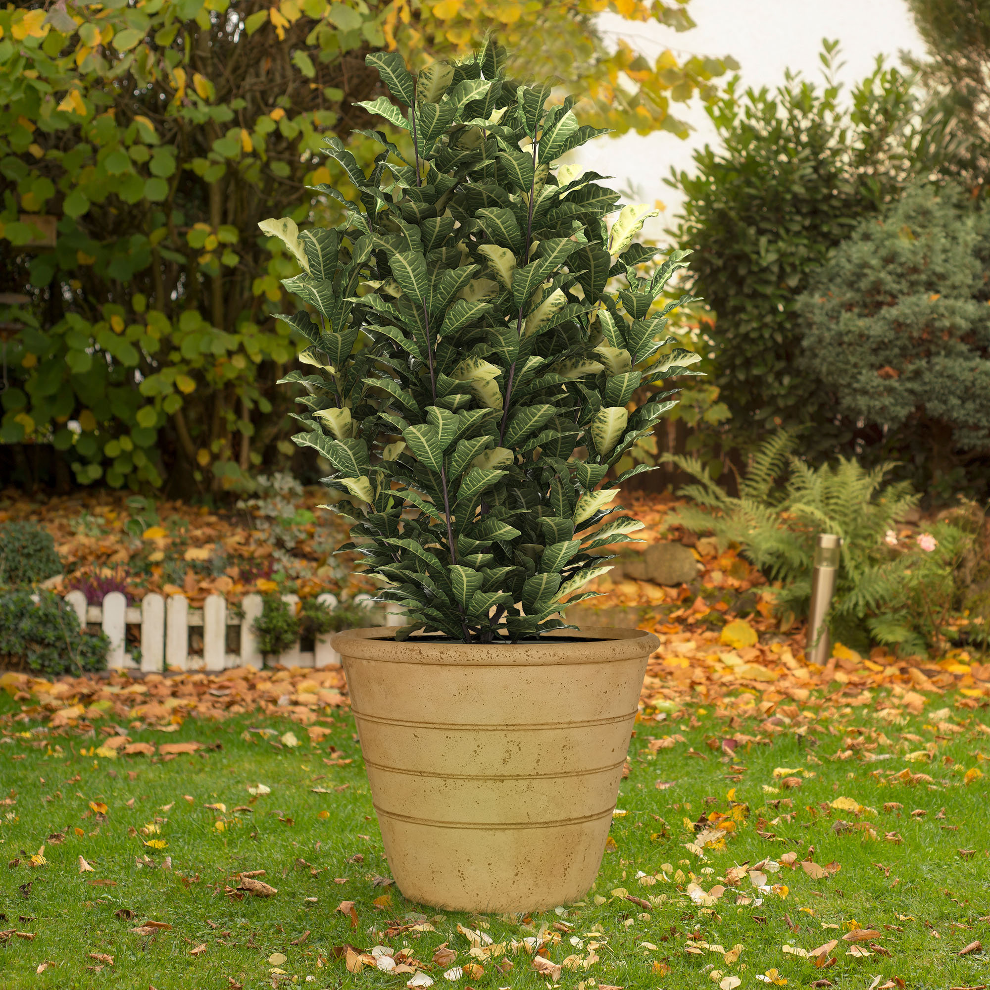 MSI Washed Beige Sand Cast Stone 18" D x 14.5" H Indoor/Outdoor Triple ...