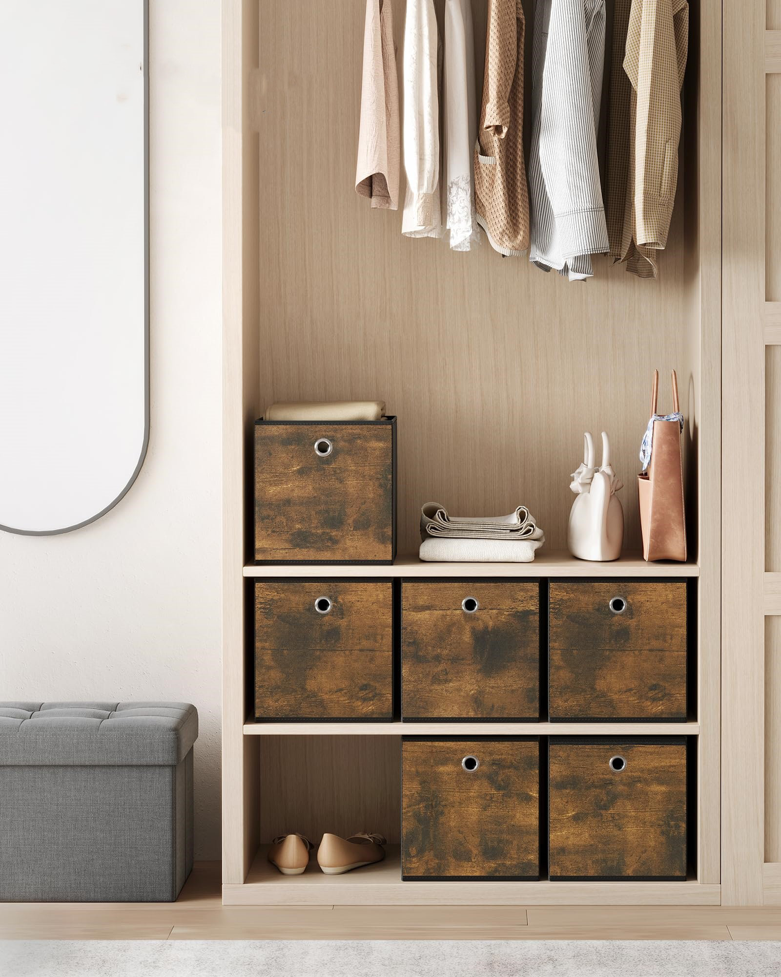 House of Hampton Cubes de rangement, ensemble de 6 bacs de rangement ...