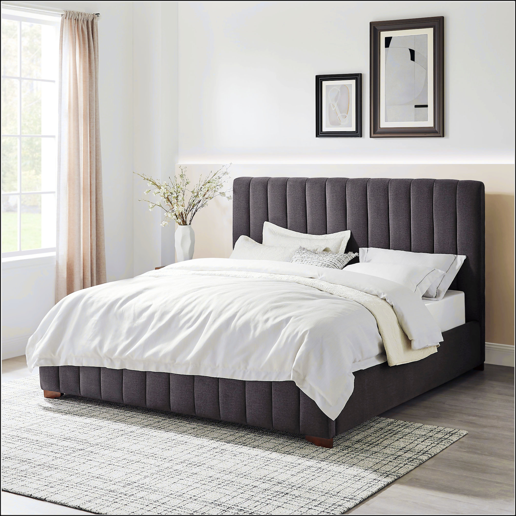 Latitude Run® Full Size Modern Design Bed Frame Upholstered Queen Bed ...