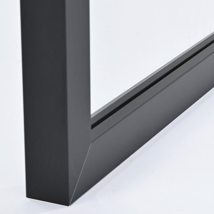 Vinnova 34'' - 34'' W x 74'' H Framed Fixed Glass Panel with Frosted ...