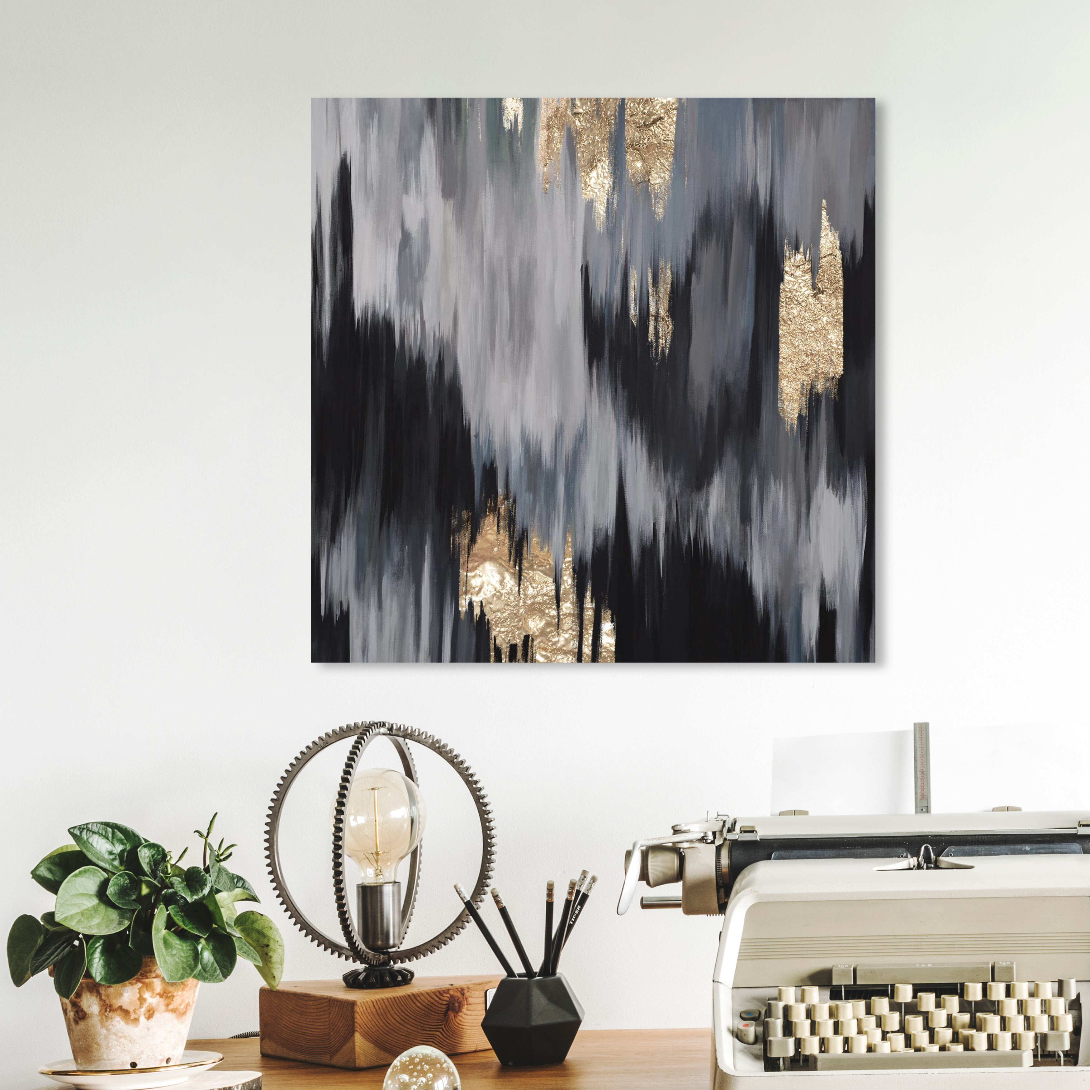 Oliver Gal Gold Fall - Painting on Wrapped Canvas | Wayfair