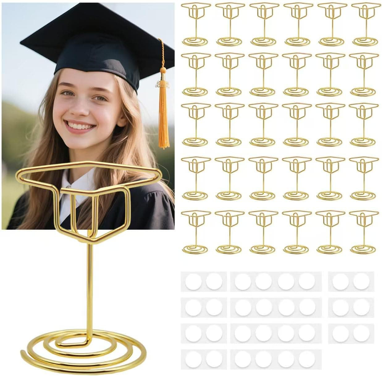 The Party Aisle™ 30 pack Grad Cap Table Picture/Place Card Holders ...