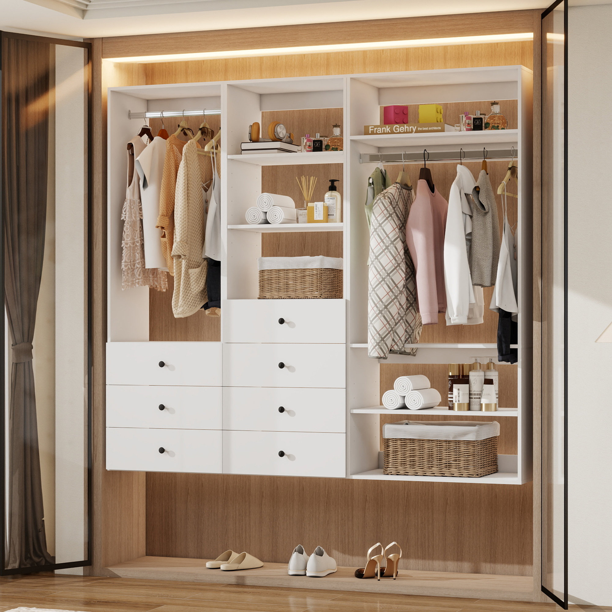 Ivy Bronx Modular Closet Systems with Drawers, Built in Closet ...