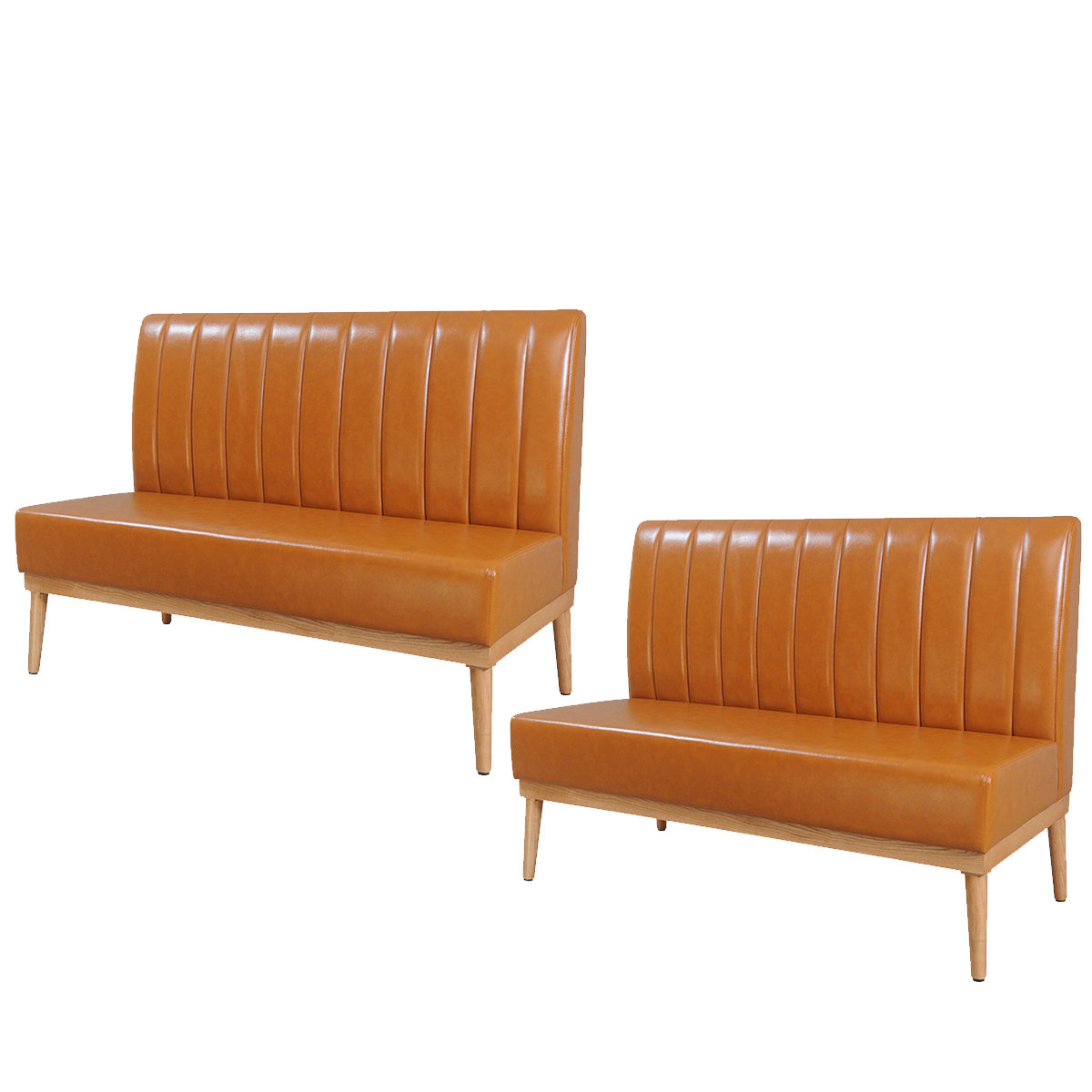 A UNIQUE LIGHT, LLC Restaurant Faux Leather Double Bench Two Piece Set ...