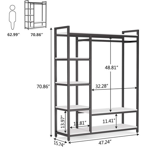 Latitude Run® 47.24'' Manufactured Wood Clothes Rack & Reviews | Wayfair