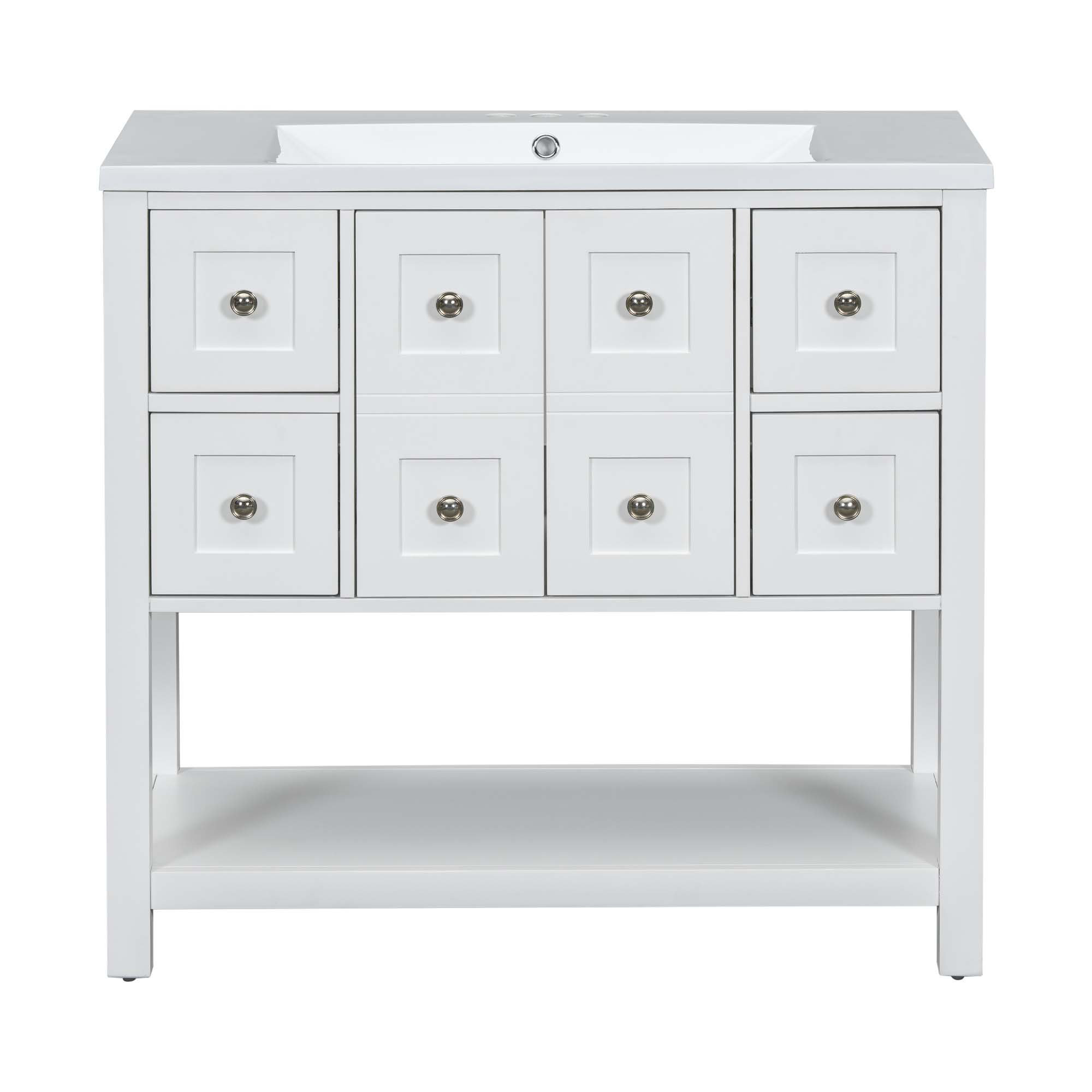 Winston Porter Bathroom Vanity With Undermount Sink, 4 Drawers & Soft ...