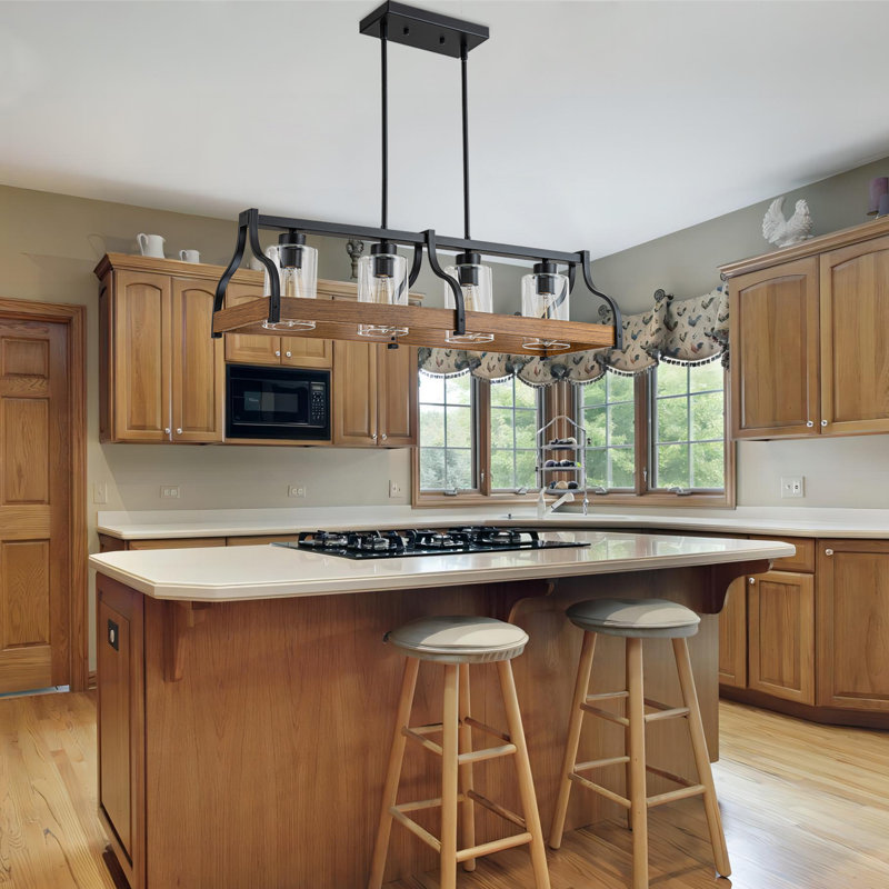 Gracie Oaks Rodnisha 4-Light Farmhouse Kitchen Island Light & Reviews ...