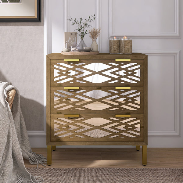 Mercer41 Iron 3 - Drawer Square Accent Chest | Wayfair