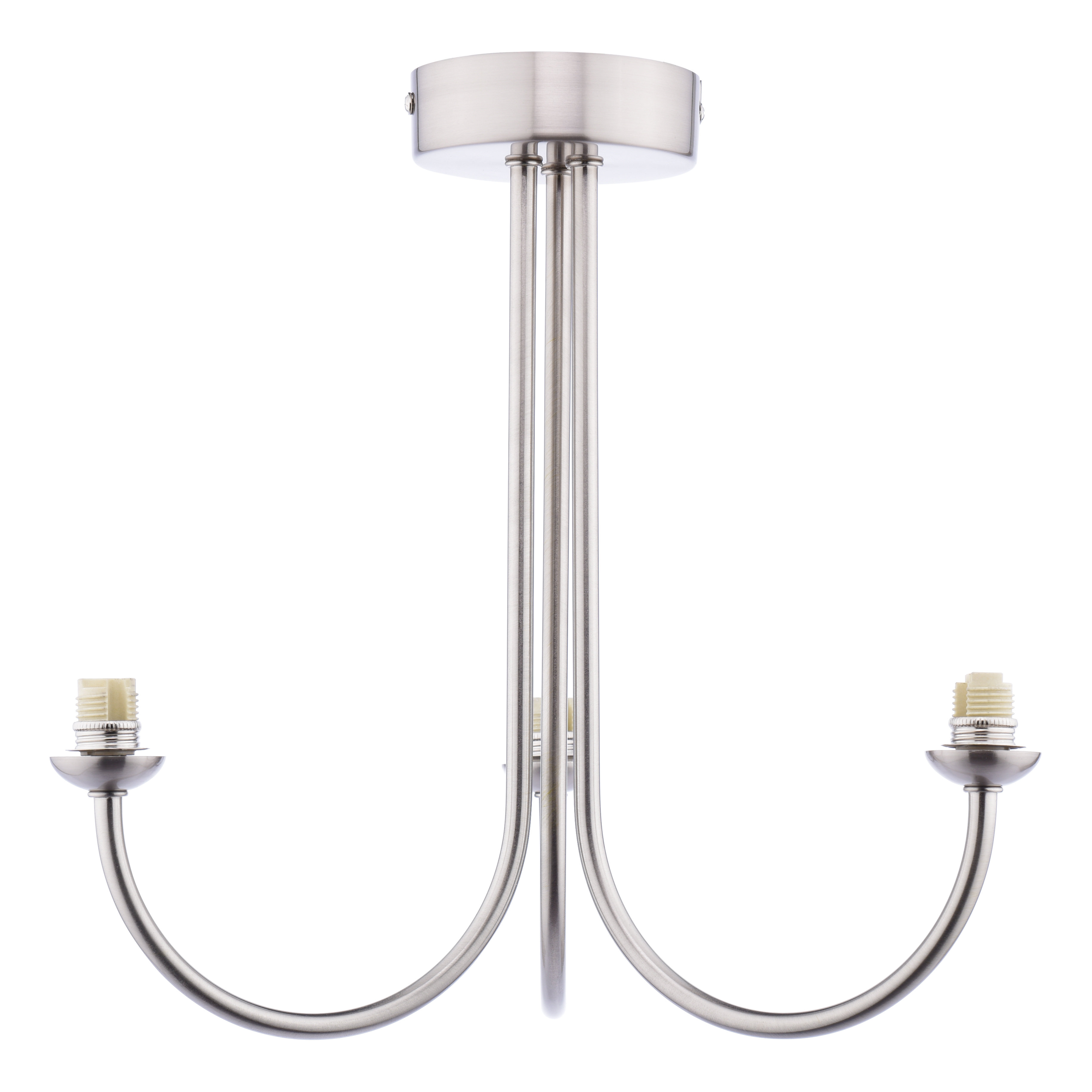 17 Stories JARED 3LT SEMI FLUSH SATIN NICKEL FRAME ONLY | Wayfair.co.uk