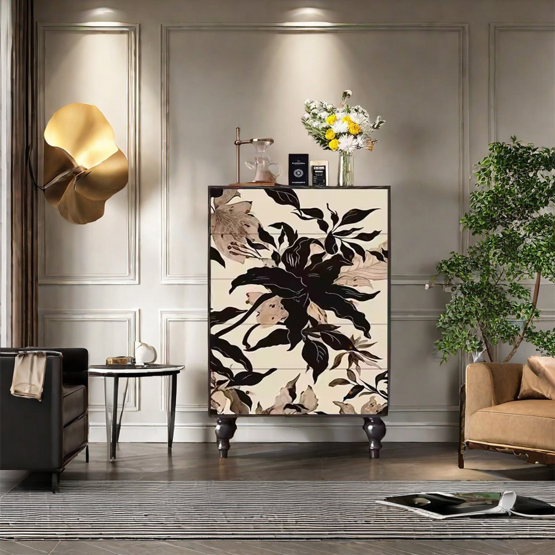 Vivid Space Creation Contemporary Storage Cabinet with Artistic Flair ...