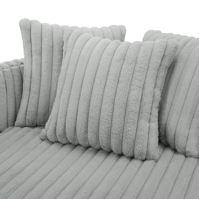 Everly Quinn Marbihan Ultra Plush Wide Cord-Like Oversized Swivel ...