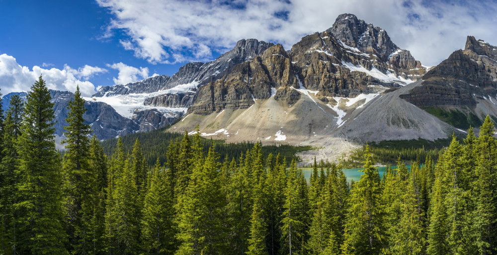 Loon Peak Rocky Mountains And Lake Along The Icefield Parkway ...
