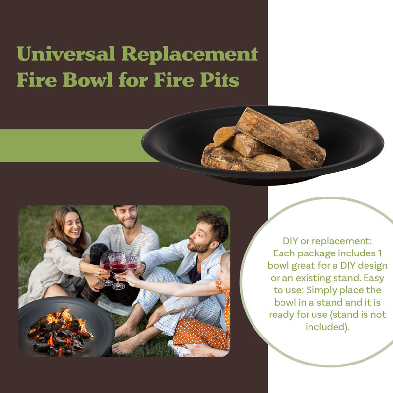 Pure Garden Fire Bowl - 30in Firepit Insert for DIY Fire Ring or ...