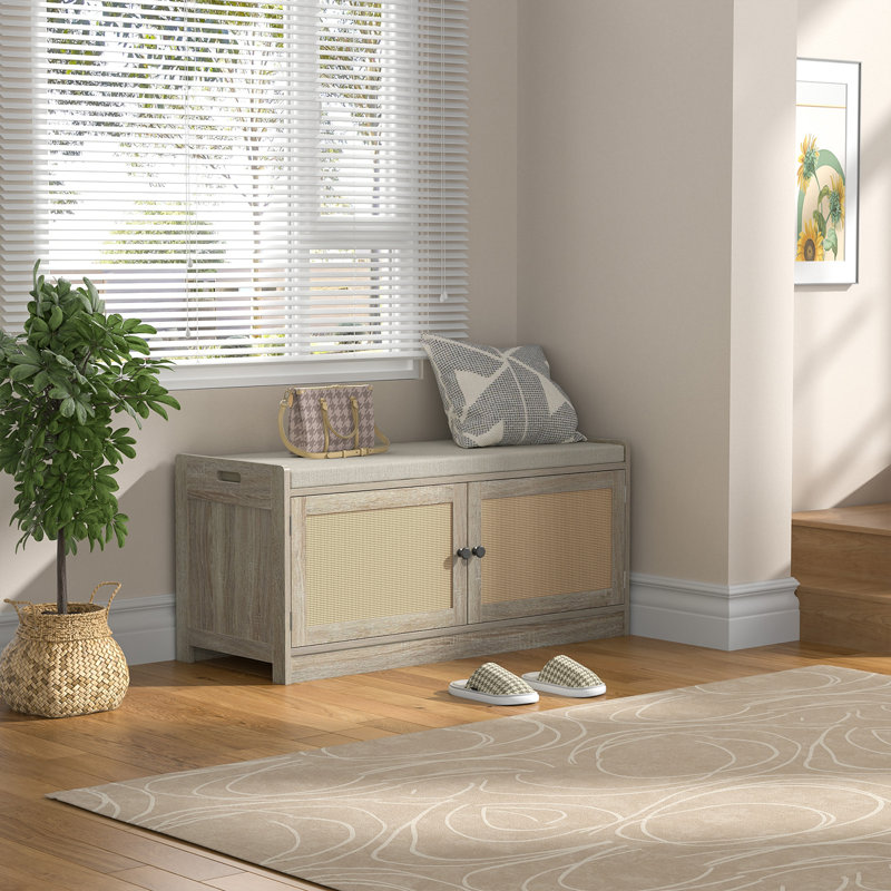 Bay Isle Home™ Blazen Shoe Storage Bench Entryway Bench With Doors ...
